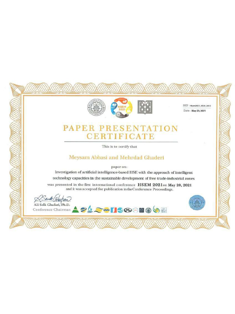 Paper Presentation Certificate | PDF