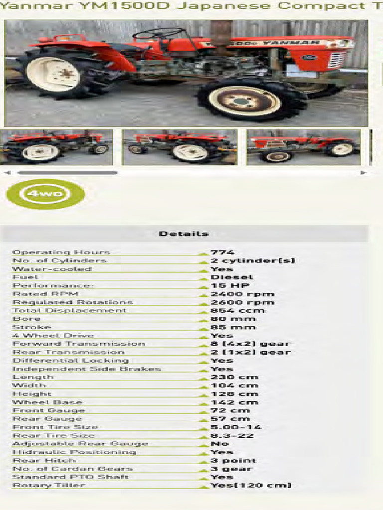 Yanmar Ym1500d | PDF