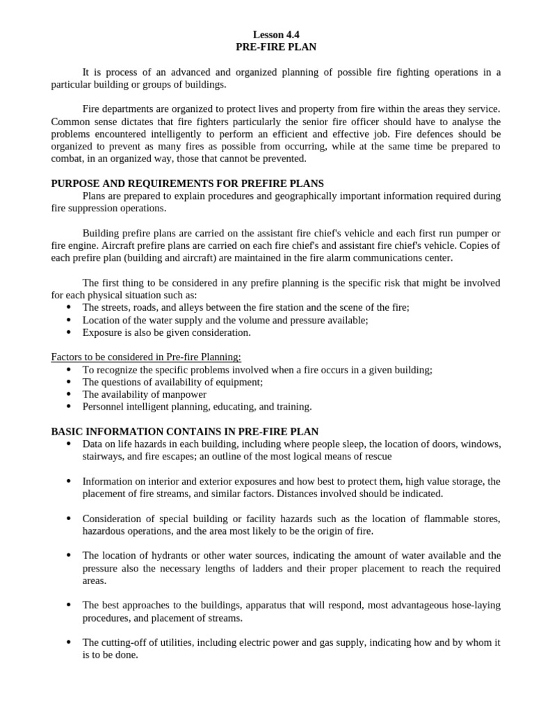 Pre-Fire Planning Essentials | PDF