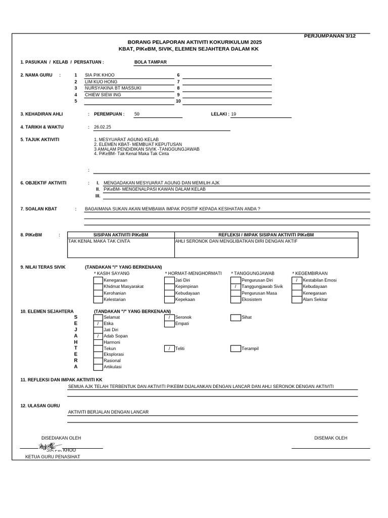 Laporan Sp3 Bola Tampar | PDF