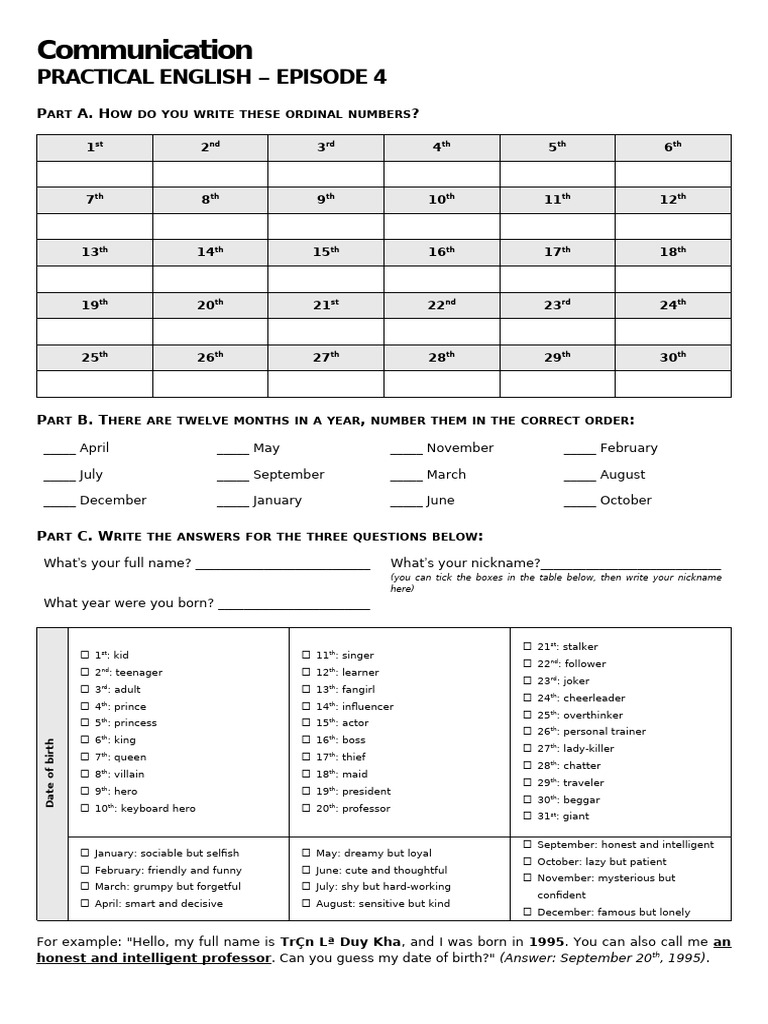 Communication - Practical English Ep.4 | PDF | Workweek And Weekend