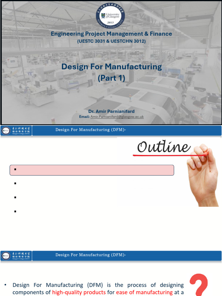 Lecture 1 - Design For Manufacturing - Part 1 | PDF | Sustainability | Economies