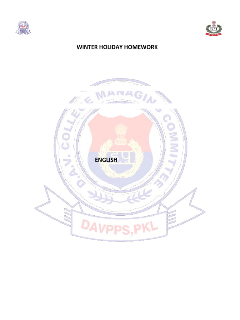 Winter Vacation Homework | PDF