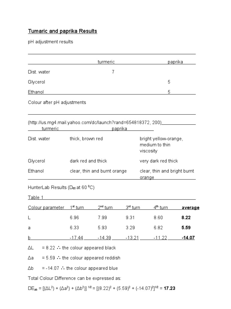 HunterLab Results | PDF | Color | Electromagnetic Spectrum