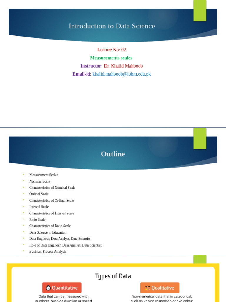 Lecture No 2 Measurements of Scales | PDF | Level Of Measurement | Data Analysis