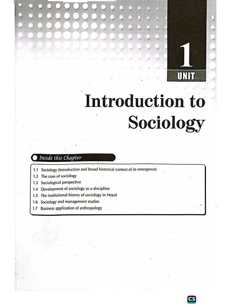 Sociology Unit 1 | PDF