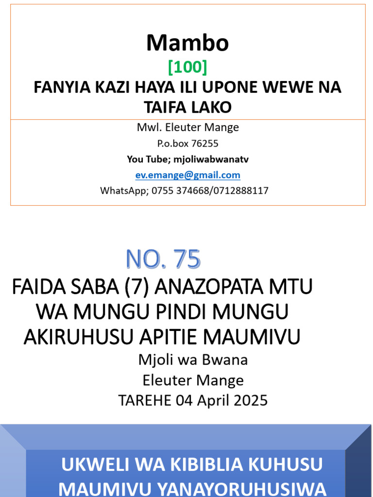 Mambo MIA NO 75 | PDF