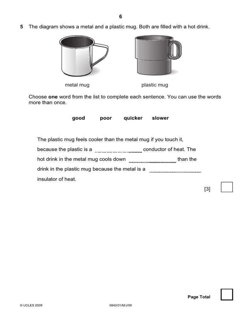 Primary Checkpoint - Science (0843) June 2009 Paper 1 | PDF