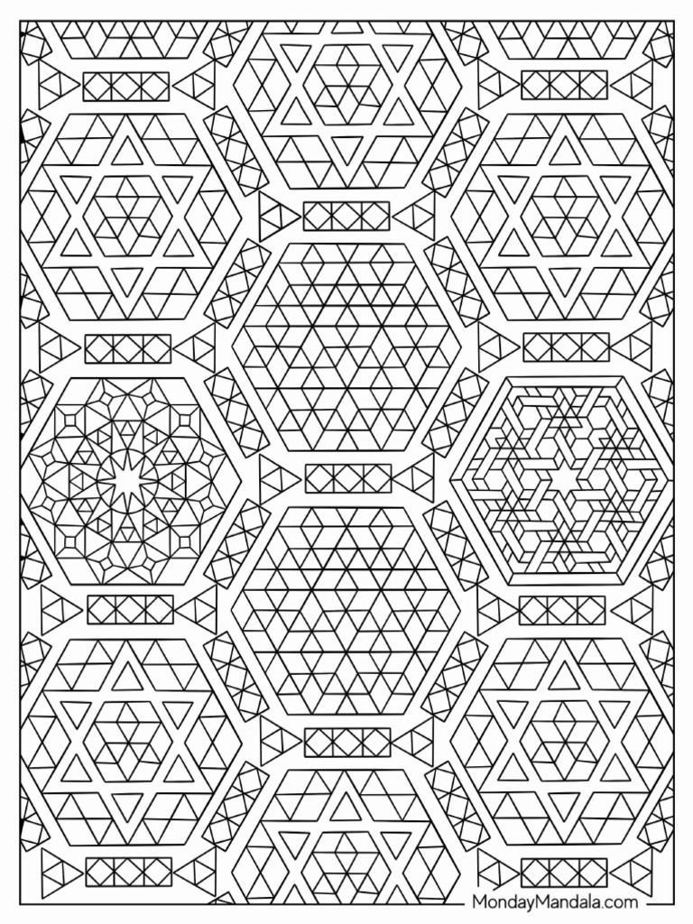 Intricate Geometric Hexagram Patterns | PDF