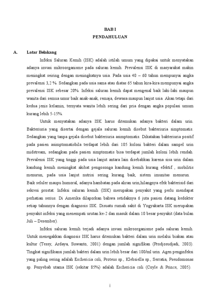 Infeksi Saluran Kemih: Penyebab dan Gejala | PDF
