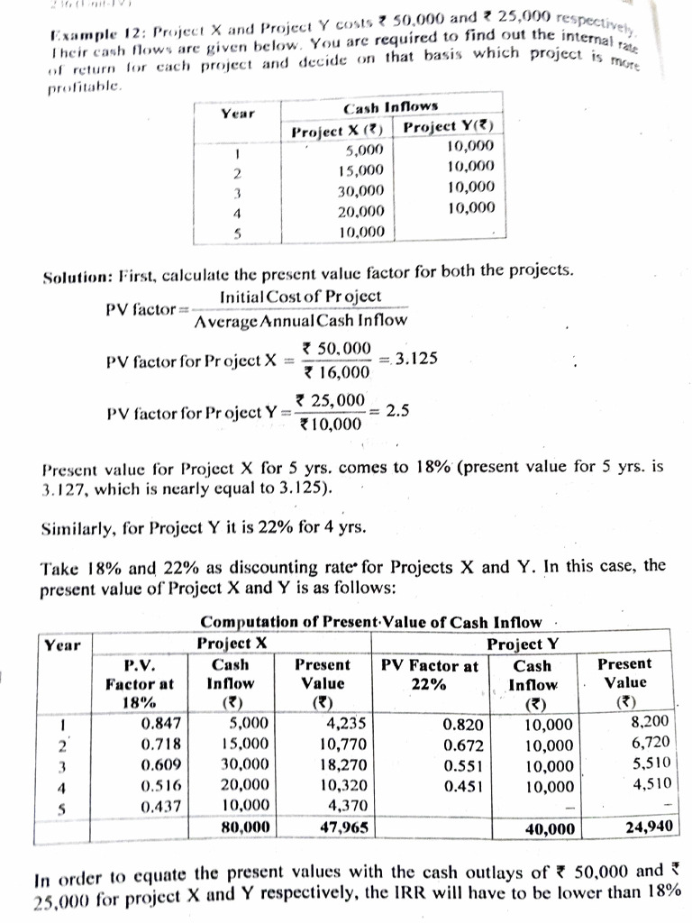 IRR and Present Value Analysis for Projects | PDF | Internal Rate Of ...