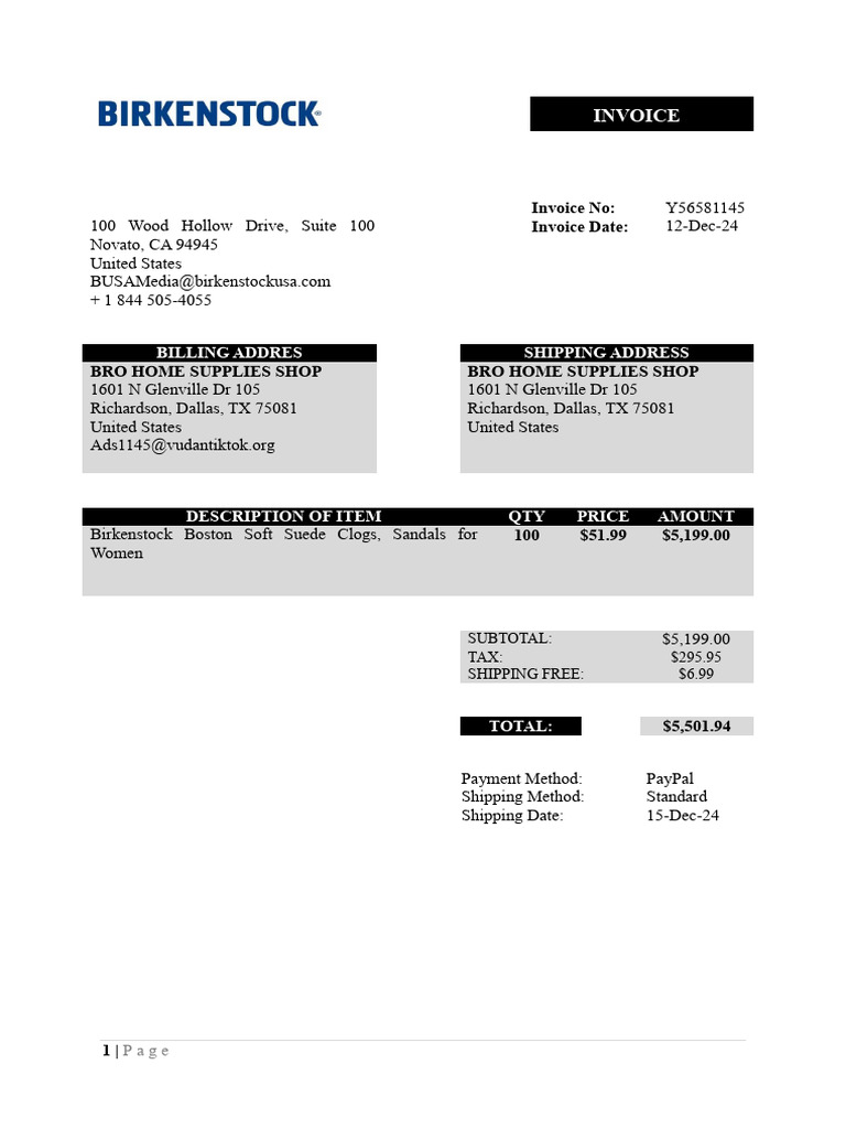 Invoice No: Invoice Date:: Billing Addres Shipping Address | PDF