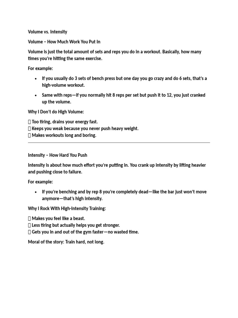Volume Vs Intensity | PDF