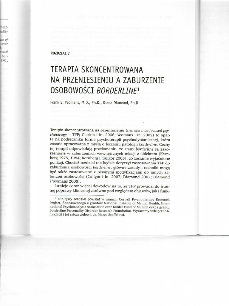 Clarkin, Fonagy, Gabbard Rozdz.7 | PDF