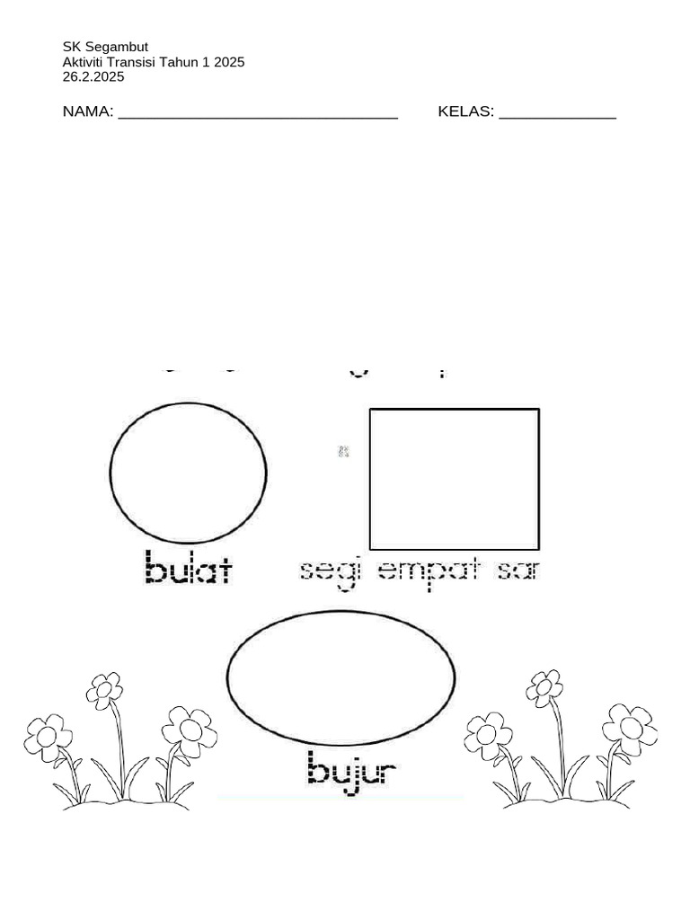 Lembaran Aktiviti Transisi Bentuk Dan Warna | PDF