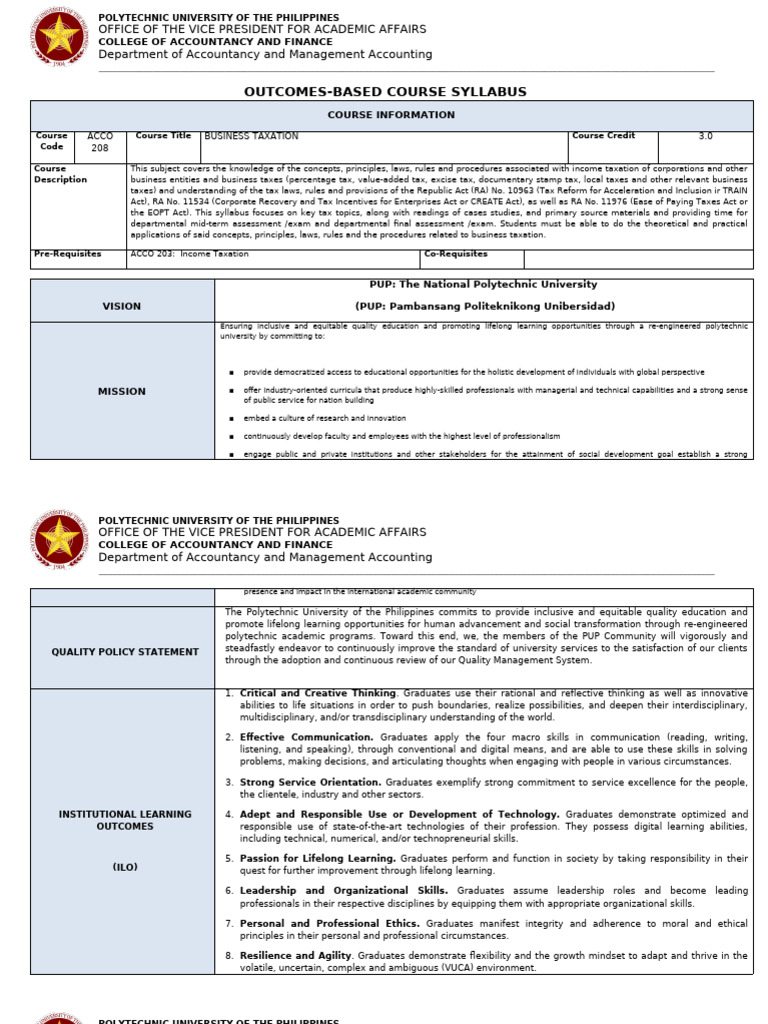 ACCO 208 Business Taxation | PDF | Taxes | Value Added Tax