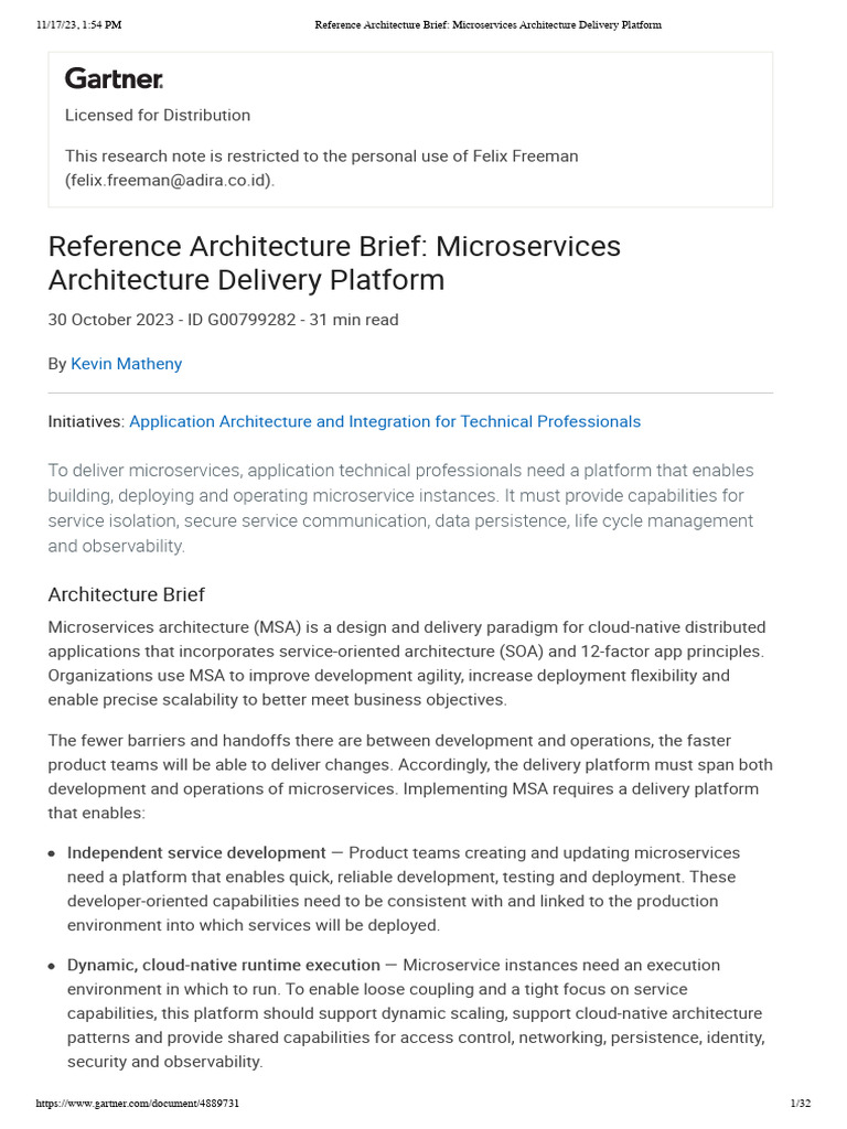 Reference Architecture Brief - Microservices Architecture Delivery ...