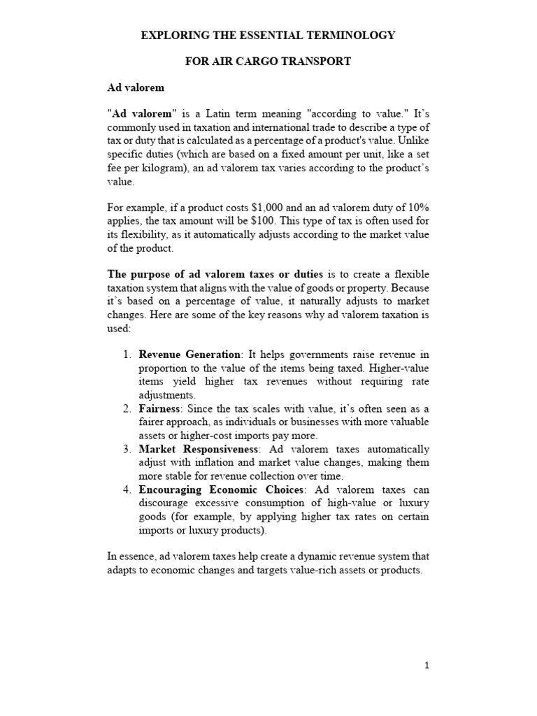 Air Cargo Transport Terminology Guide | PDF | Taxes | Cargo