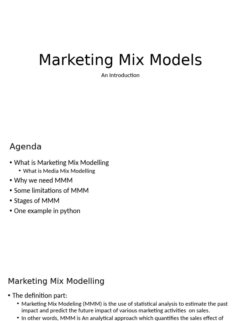 Marketing Mix Modeling Overview | PDF | Marketing | Business