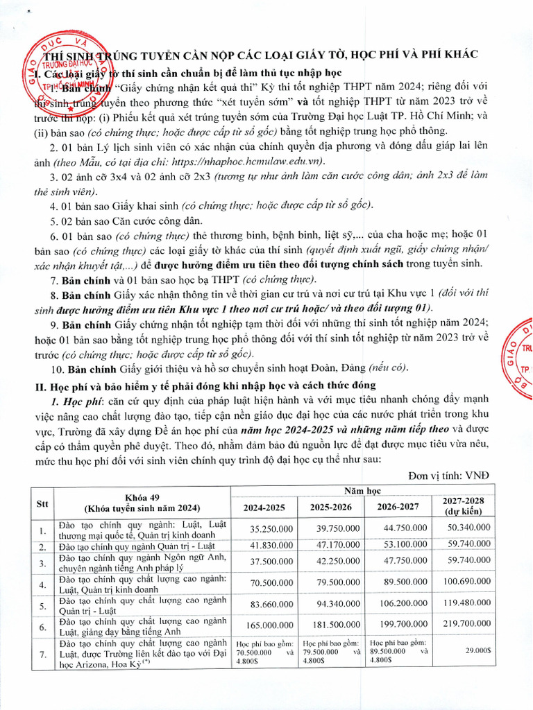 Thi Sinh Can Chuan Bi Cac Loai Giay To de Nhap Hoc - Dang Web | PDF