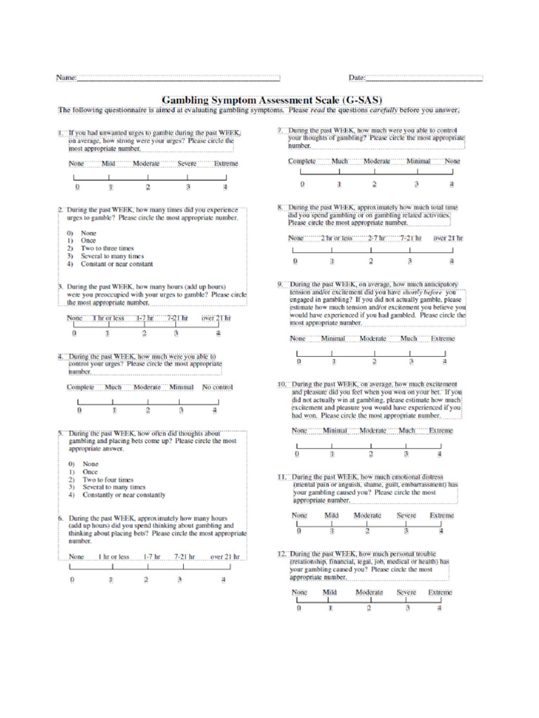 G-SAS - Internet Gaming Disorder - BPRS - YBOCS | PDF | Obsessive ...