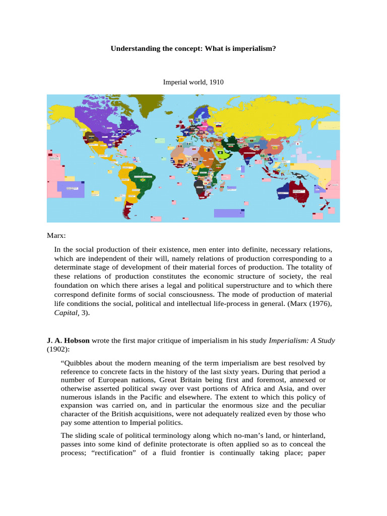 Worksheet 1- Imperialism- Understanding the concept | PDF | Imperialism ...