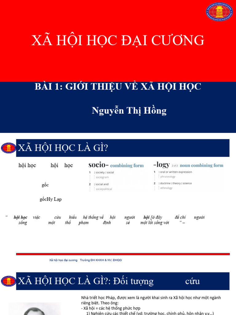 Bai 1 Gioi Thieu Ve Xa Hoi Hoc-Đã G P | PDF