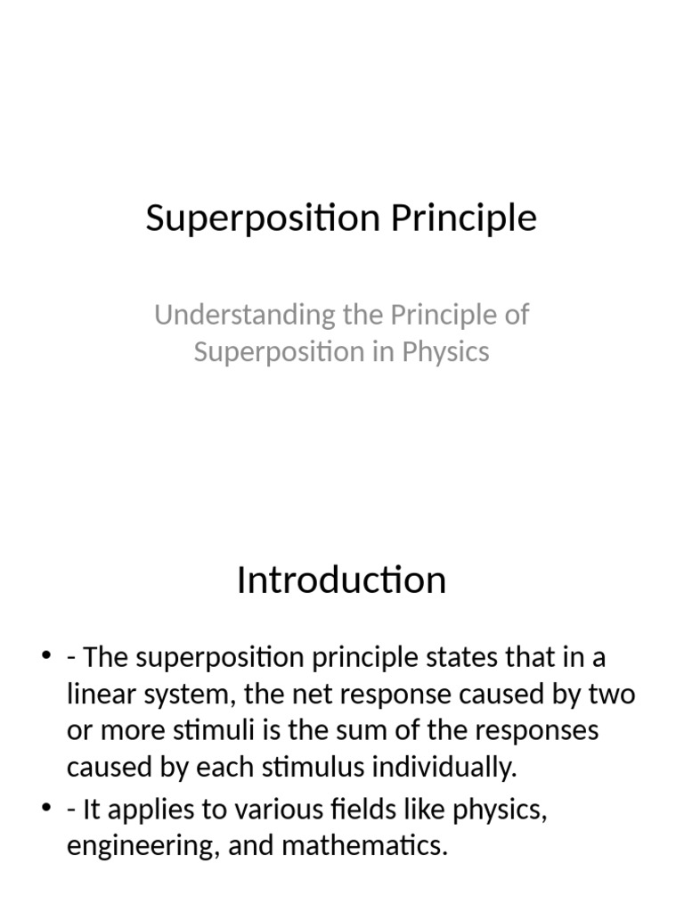 Understanding the Superposition Principle | PDF