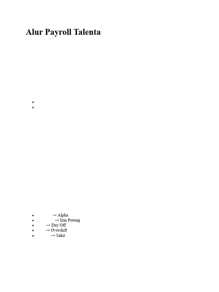 Panduan Alur Payroll di Talenta | PDF