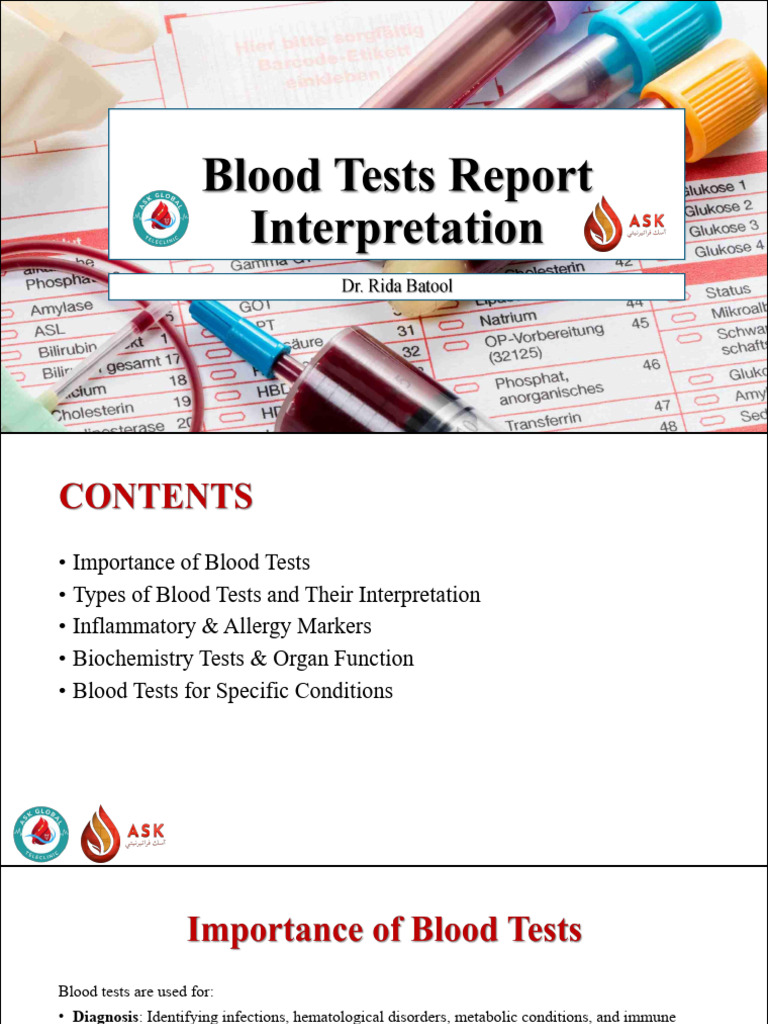 Blood Tests Report Interpretation | PDF | Anemia | Pneumonia