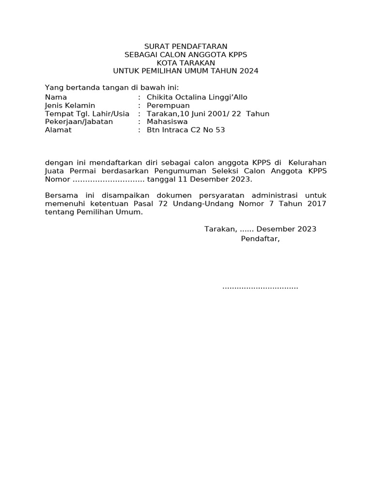 2. Surat Pendaftaran Kpps Salinan | PDF