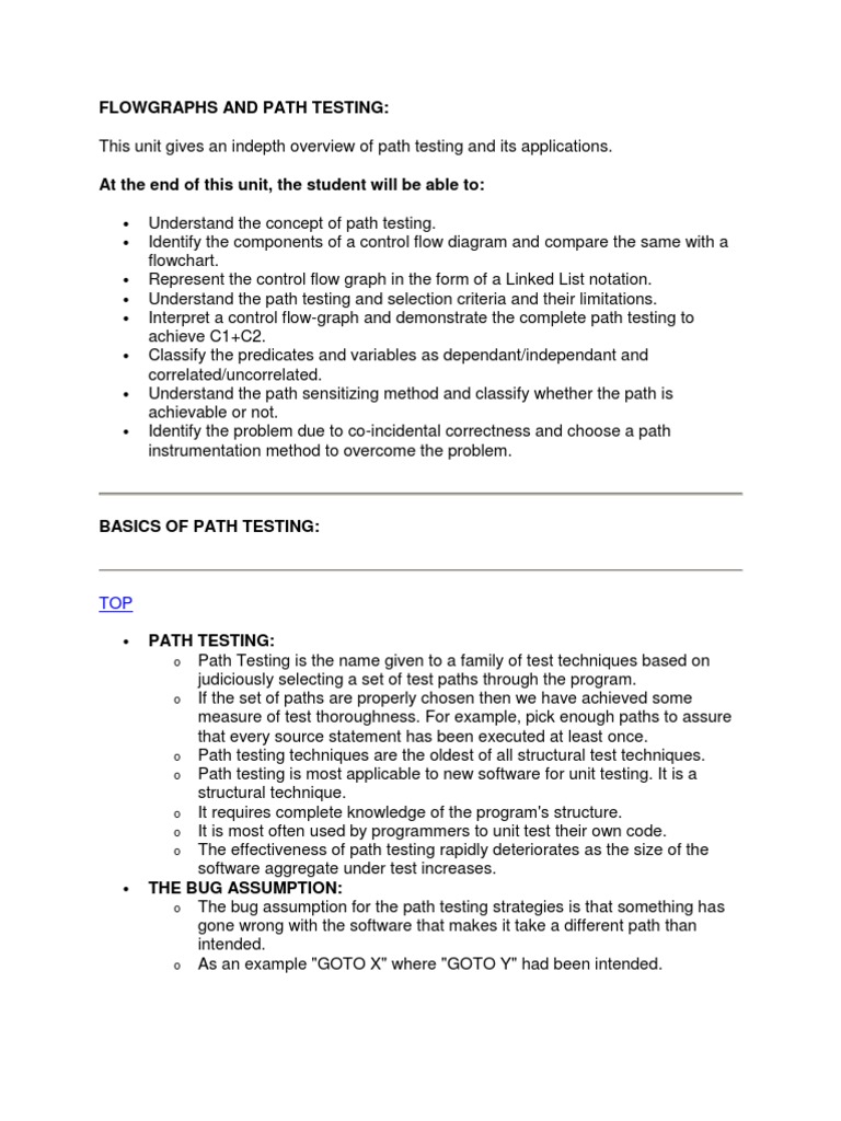 Flow Graphs And Path Testing Pdf Control Flow Subroutine