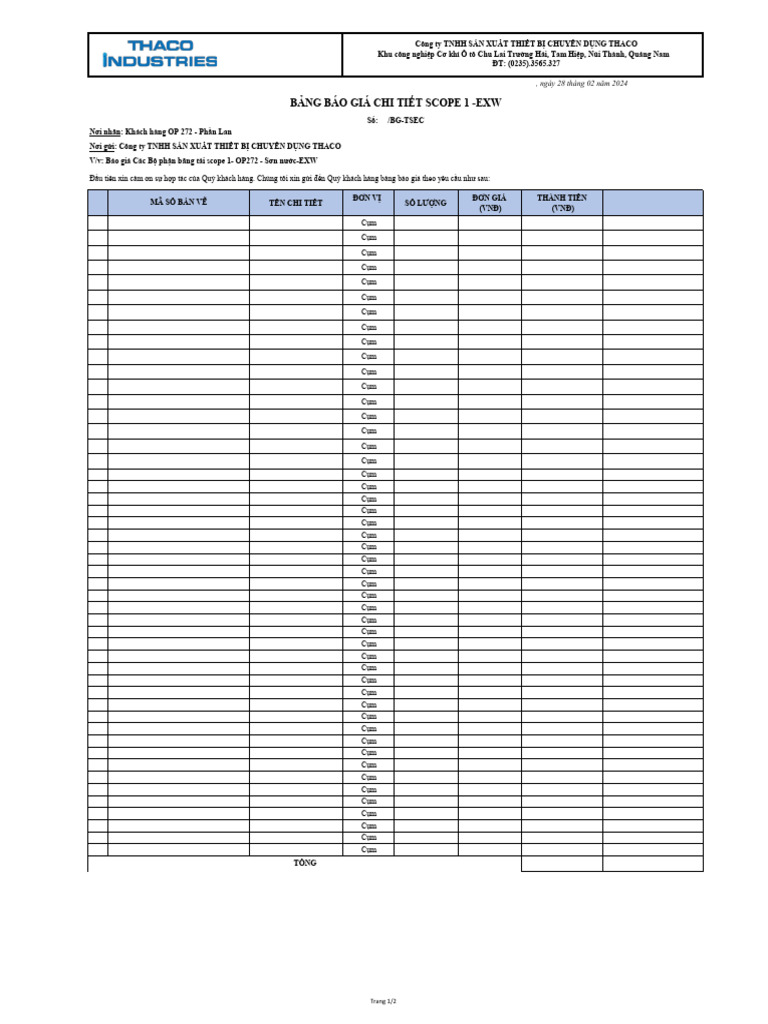 Scope 1 - OP272 - Sơn Nư c-EXW | PDF