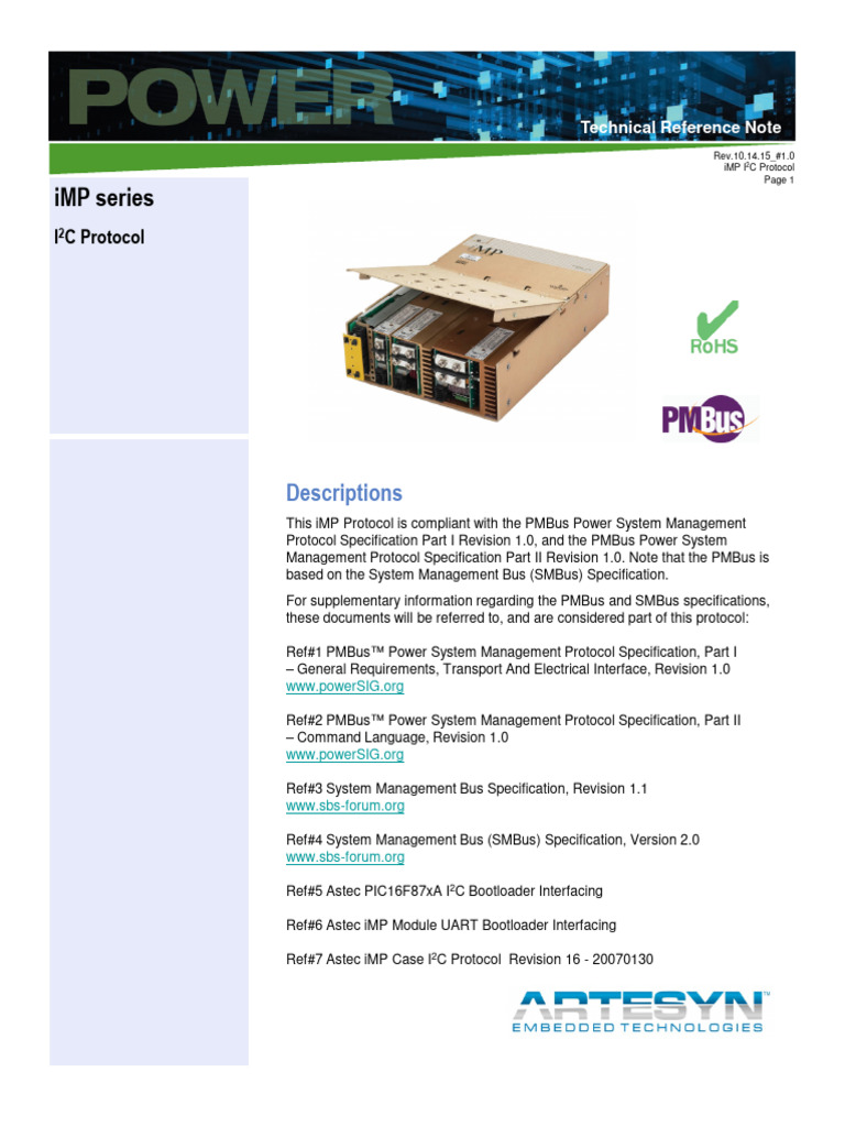iMP 系列 I2C 协议 | PDF | Power Supply | Electronics