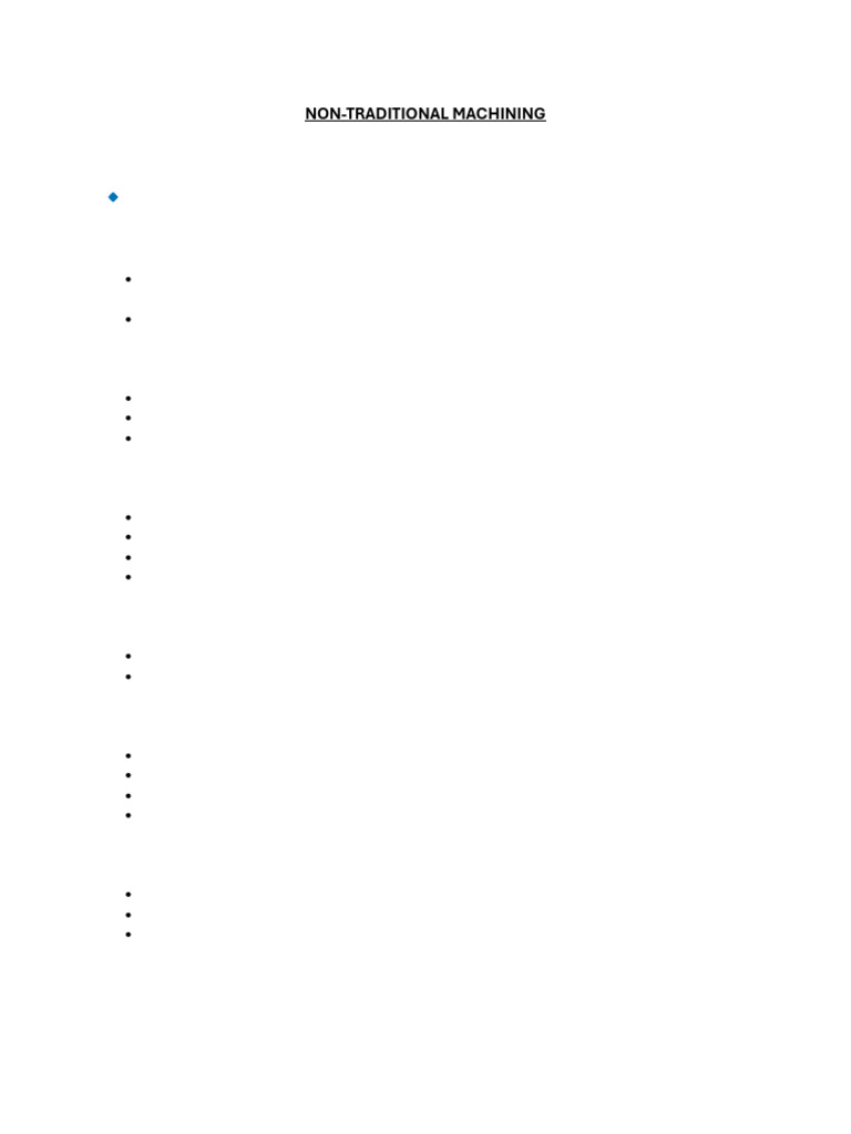 Non Traditional Machining (Note) | PDF | Applied And Interdisciplinary ...