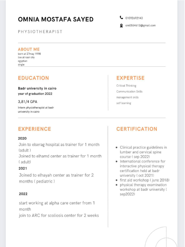 Omnia Mostafa CV | PDF