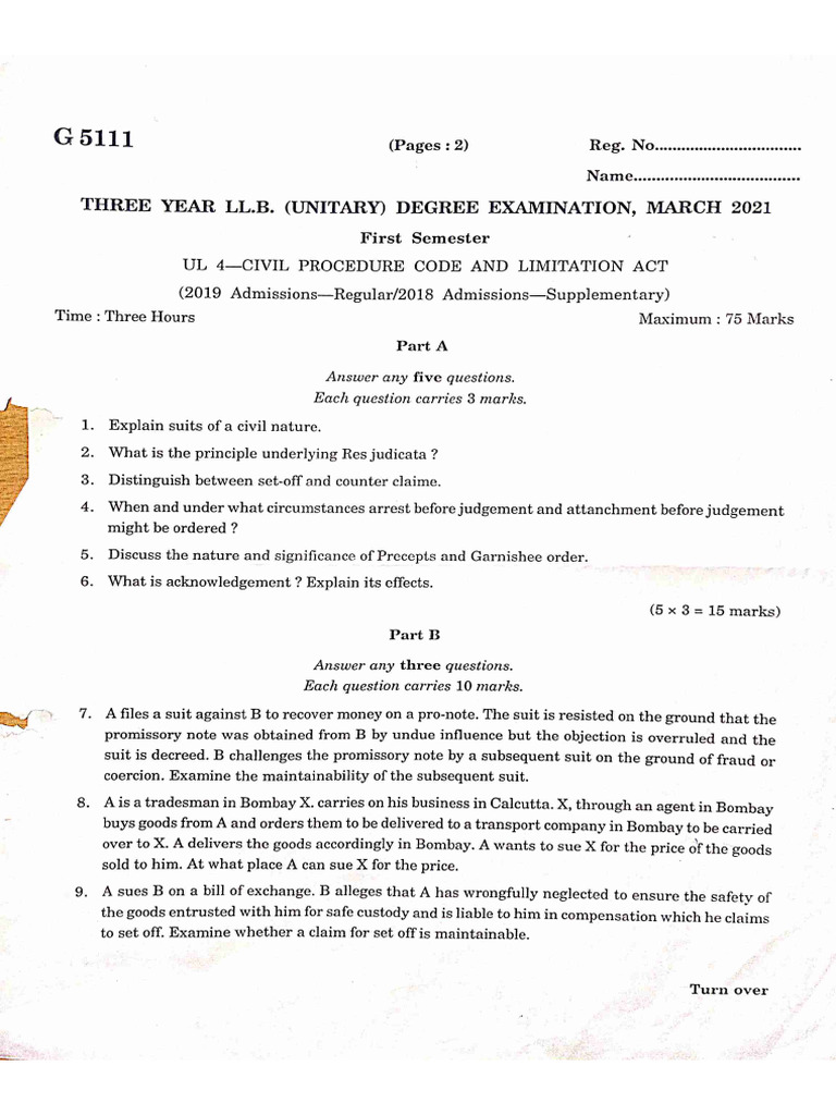 CPC Previous Years Question Papers | PDF