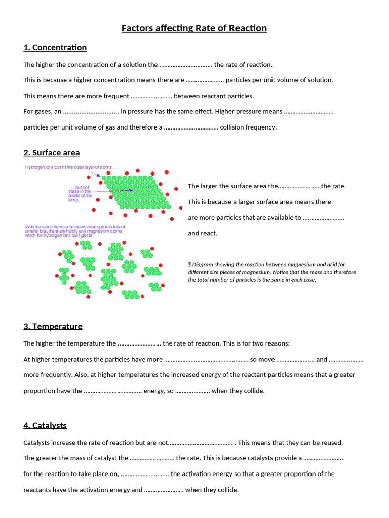 Factors Influencing Reaction Rates | PDF | Reaction Rate | Physical ...