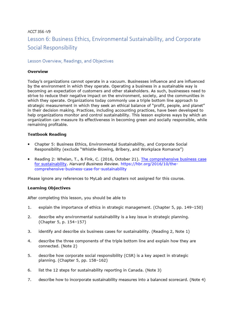 Ethical Business Strategies, Social Responsibility and Environmental ...