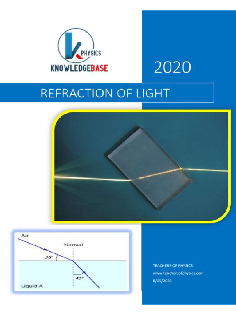 Refraction of Light - Phy - Form 3 | PDF