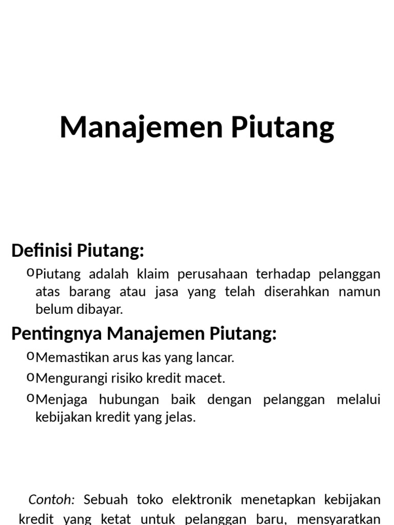 Pert_4 dan 5 Manajemen Piutang dan Persediaan | PDF