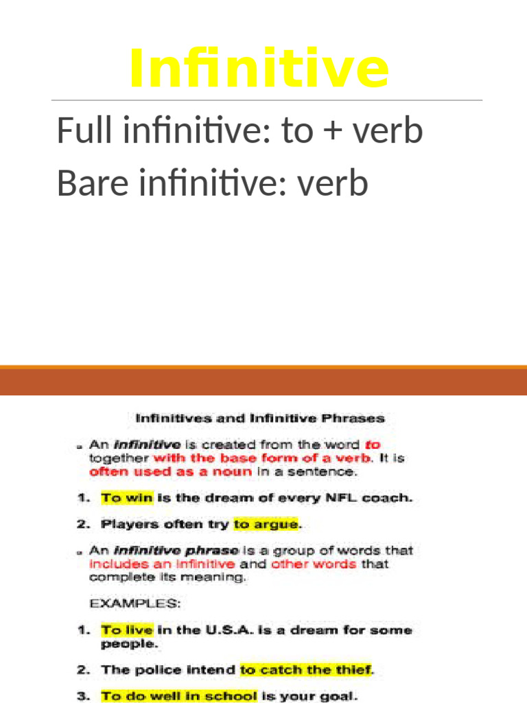 Infinitive and Infinitive Phrase | PDF