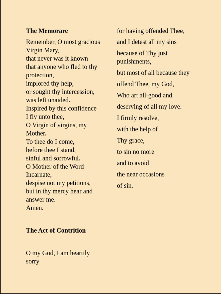 The Memorare | PDF