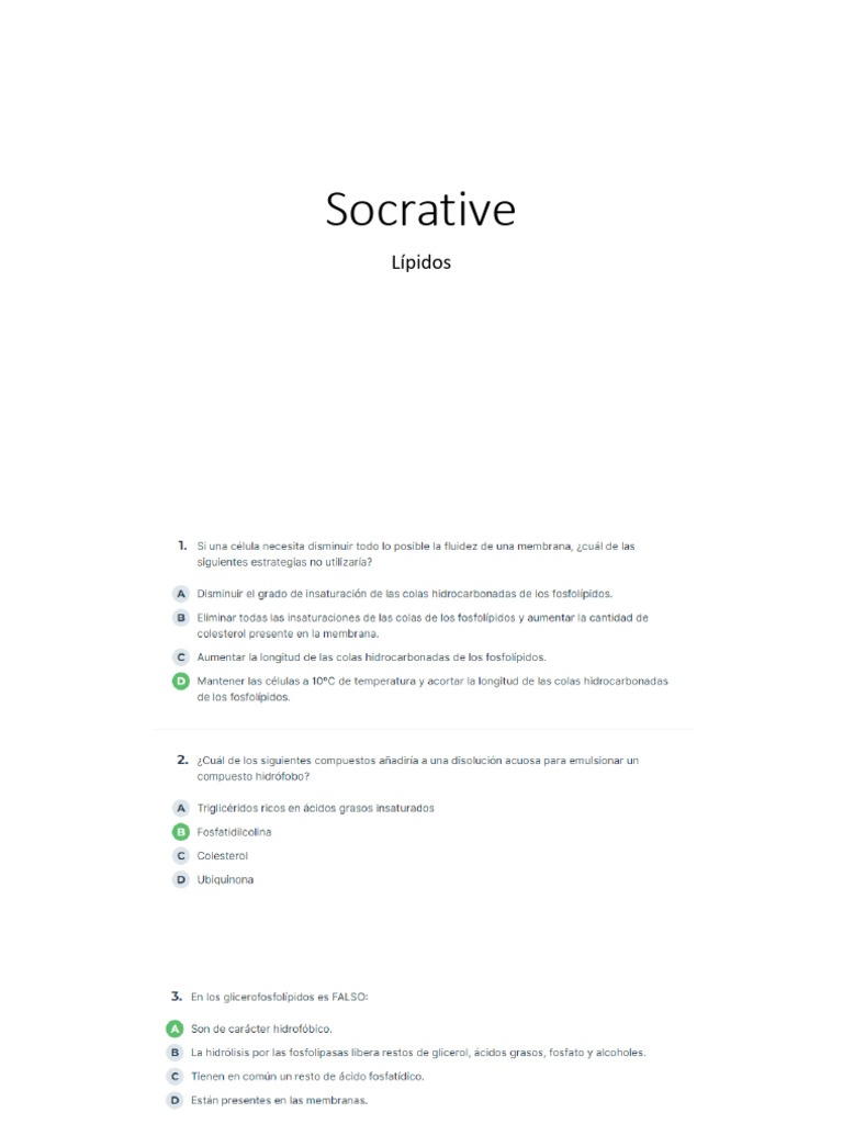 Socrative Lipidos | PDF