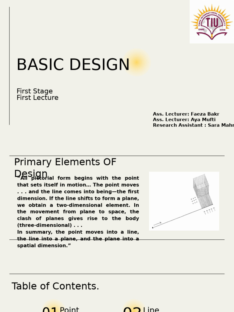 1st Lecture Basic Design 2 | PDF | Space | Length