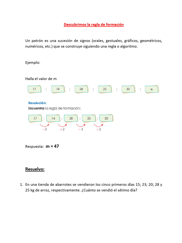 Descubrimos La Regla de Formación | PDF