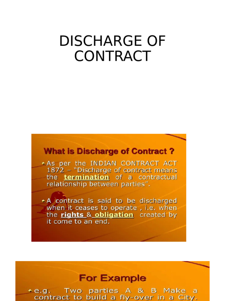 Discharge of Contract Overview | PDF