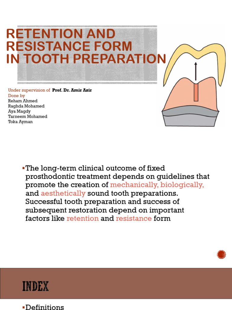 Resistance and Retention in Tooth Prep | PDF | Dentistry Branches ...