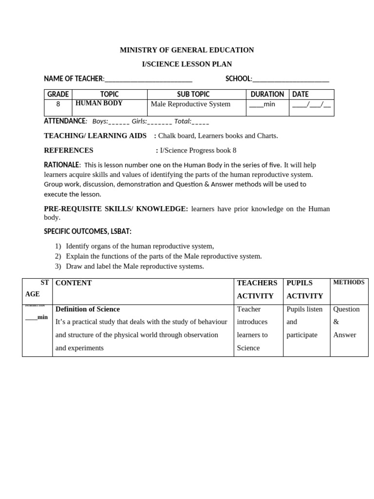 Integrated Science Grade 8 Lesson Plan | PDF | Plant Nutrition | Root