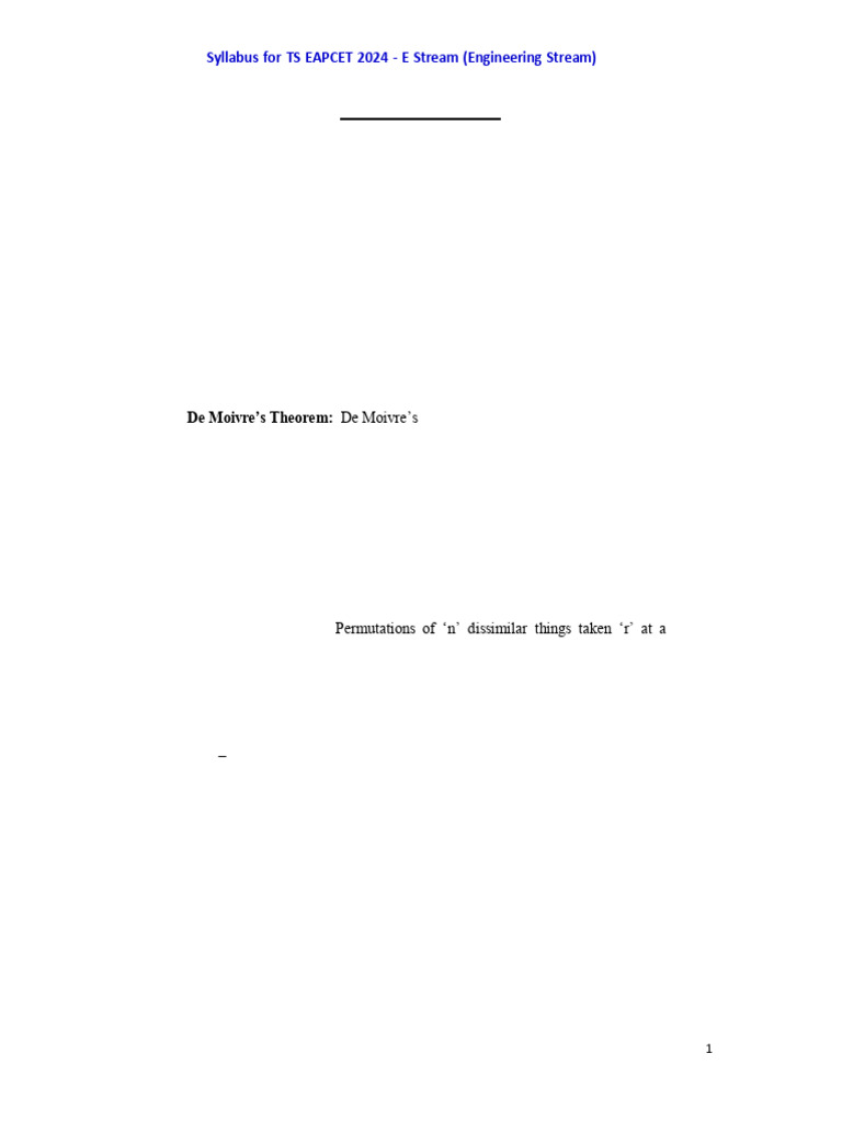 Ts Eamcet 2024 Syllabus Mathematics | PDF | Trigonometric Functions | Line (Geometry)